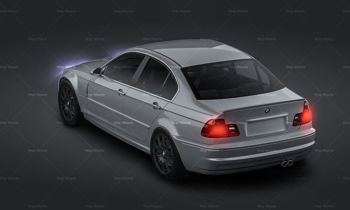 3/4 REAR VIEW - BMW 3-series E46 M3 sedan glossy finish - all sides Ca ...
