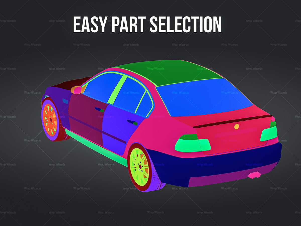 3/4 REAR VIEW - BMW 3-series E46 M3 sedan glossy finish - all sides Ca ...