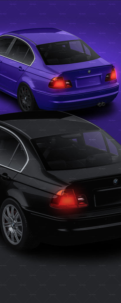 3/4 REAR VIEW - BMW 3-series E46 M3 sedan glossy finish - all sides Ca ...