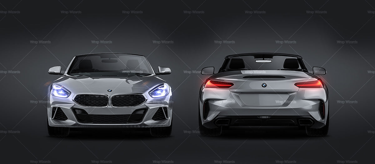 BMW Z4 m40i E85 glossy finish - all sides Car Mockup Template.psd ...
