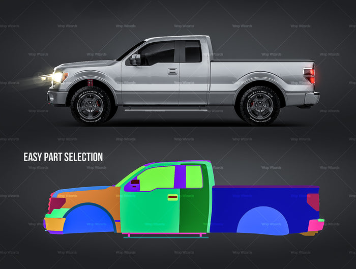 Ford F-150 Super Cab - Truck/Pick-up Mockup – Wrap-Wizards.com ...