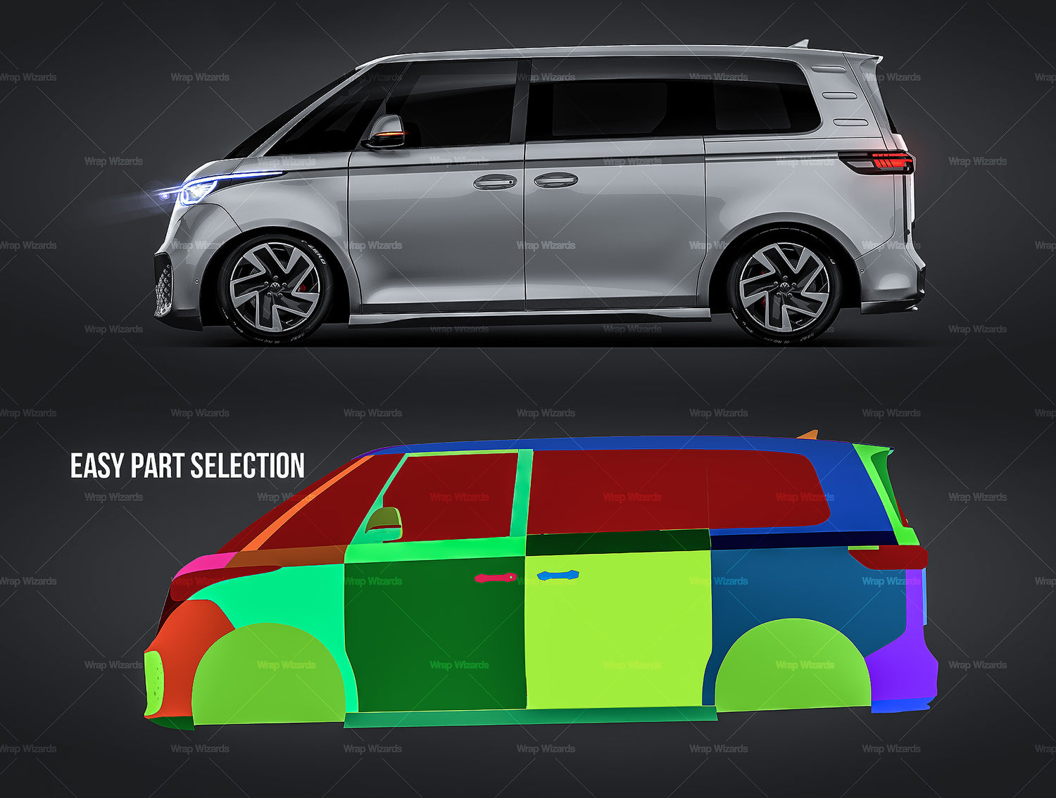 Volkswagen ID. Buzz passenger van 2023 - Van Mockup – Wrap-Wizards.com ...