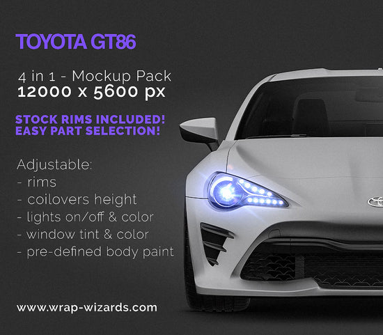 Toyota GT86 - Car Mockup – Wrap-Wizards.com - Premium Car Mockups Templates
