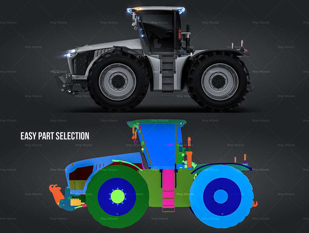 Claas Xerion tractor satin matt finish - all sides Car Mockup Template ...