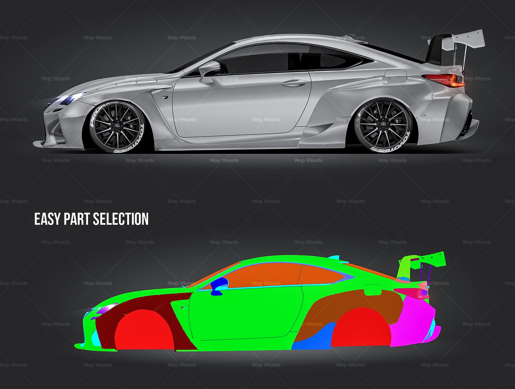 Lexus RCF 2015 Rocket Bunny Aero V1 - Car Mockup – Wrap-Wizards.com ...