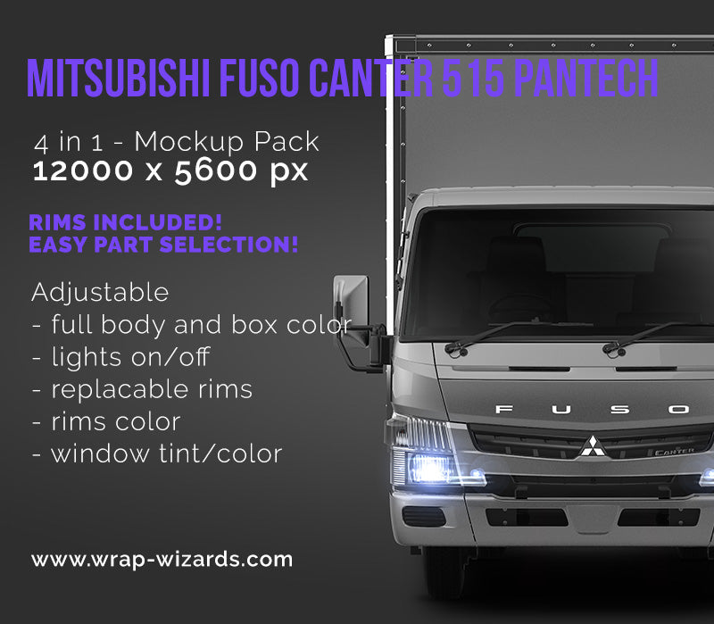 Mitsubishi Fuso Canter 515 Wide Single Cab Pantech Truck glossy finish ...