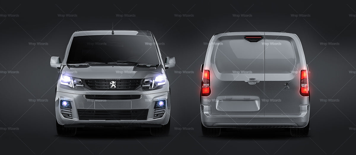 Peugeot Partner Crew Van LWB glossy finish - all sides Car Mockup Temp ...
