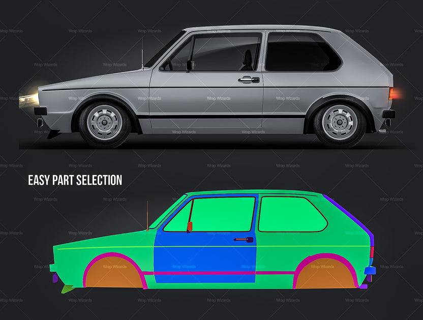 Volkswagen Golf MK1 GTI - Car Mockup – Wrap-Wizards.com - Premium Car ...