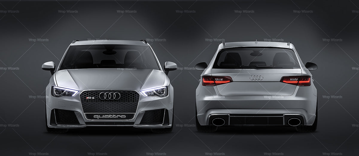 Audi RS3 Sportback satin matt finish - all sides Car Mockup Template.p ...