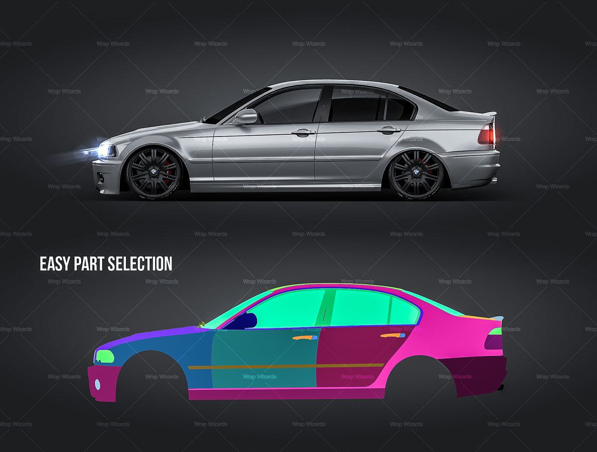 BMW 3-series E46 M3 sedan glossy finish - all sides Car Mockup Templat ...