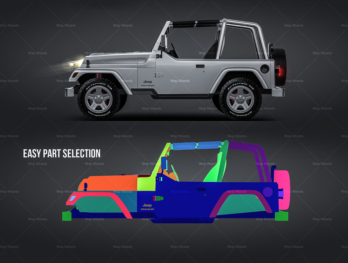 Jeep Wrangler TJ glossy finish - all sides Car Mockup Template.psd ...