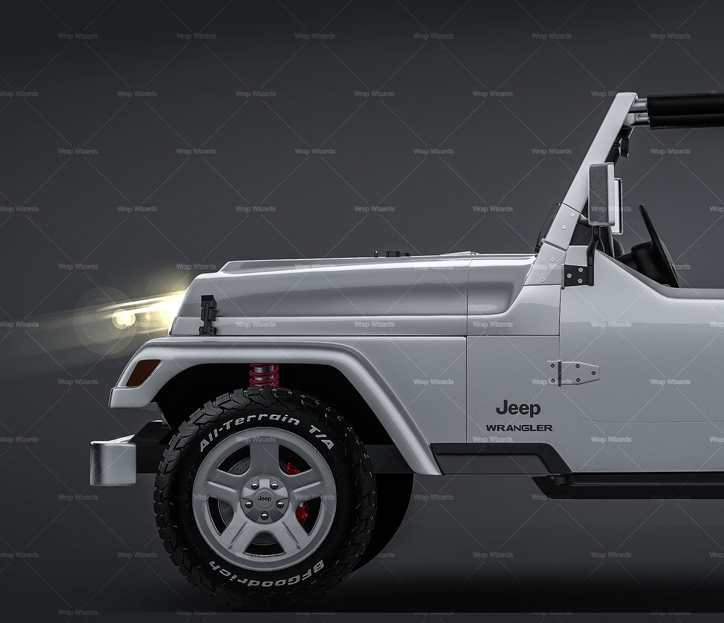 Jeep Wrangler TJ glossy finish - all sides Car Mockup Template.psd ...