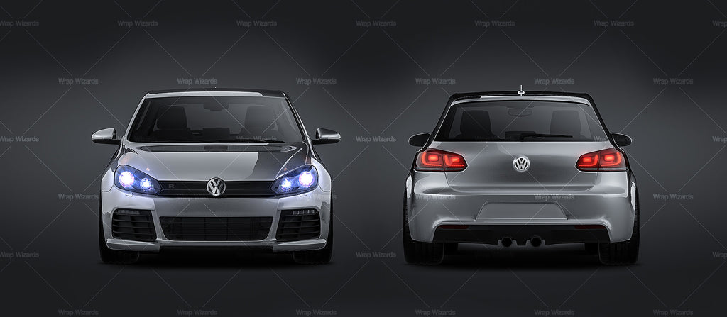 Volkswagen Golf MK6 VI R glossy finish - all sides Car Mockup Template ...