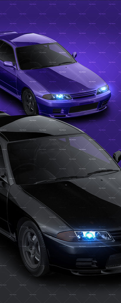 3/4 VIEW - Nissan Skyline R32 GT-R coupe 1989 glossy finish - Car Mock ...