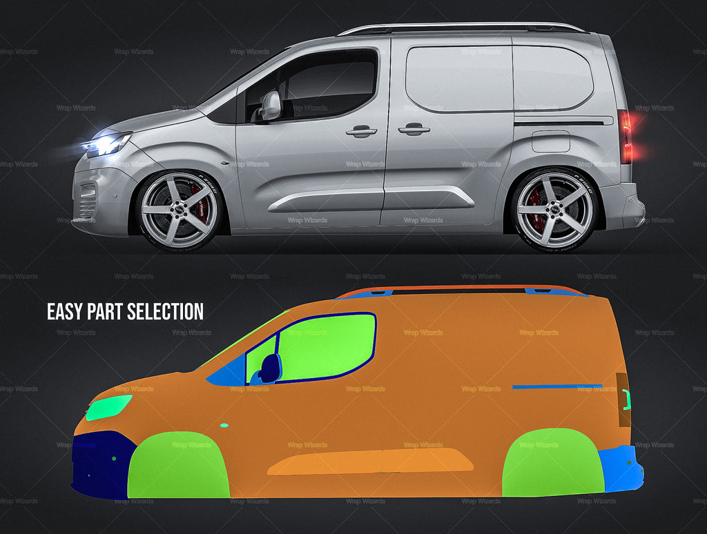 Citroen Berlingo Van 2019 glossy finish - all sides Car Mockup Templat ...