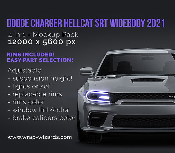 Dodge Charger Hellcat SRT Widebody 2021 glossy finish - all sides Car ...