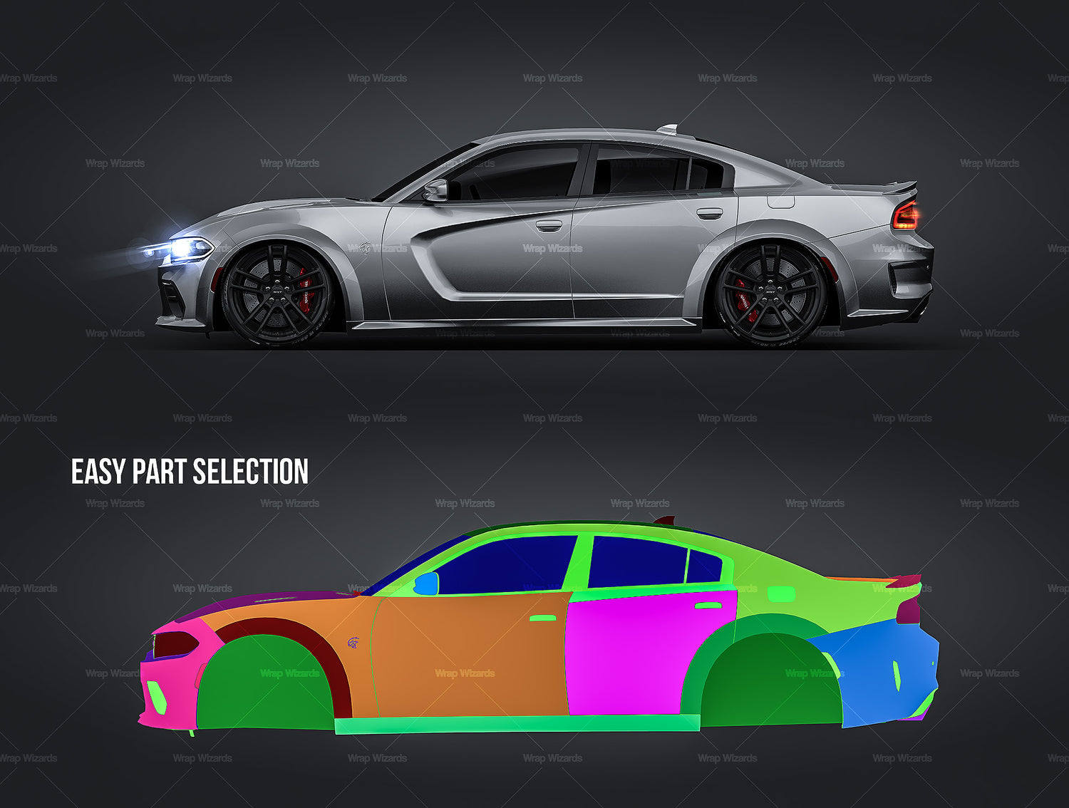 Dodge Charger Hellcat SRT Widebody 2021 - Car Mockup – Wrap-Wizards.com ...