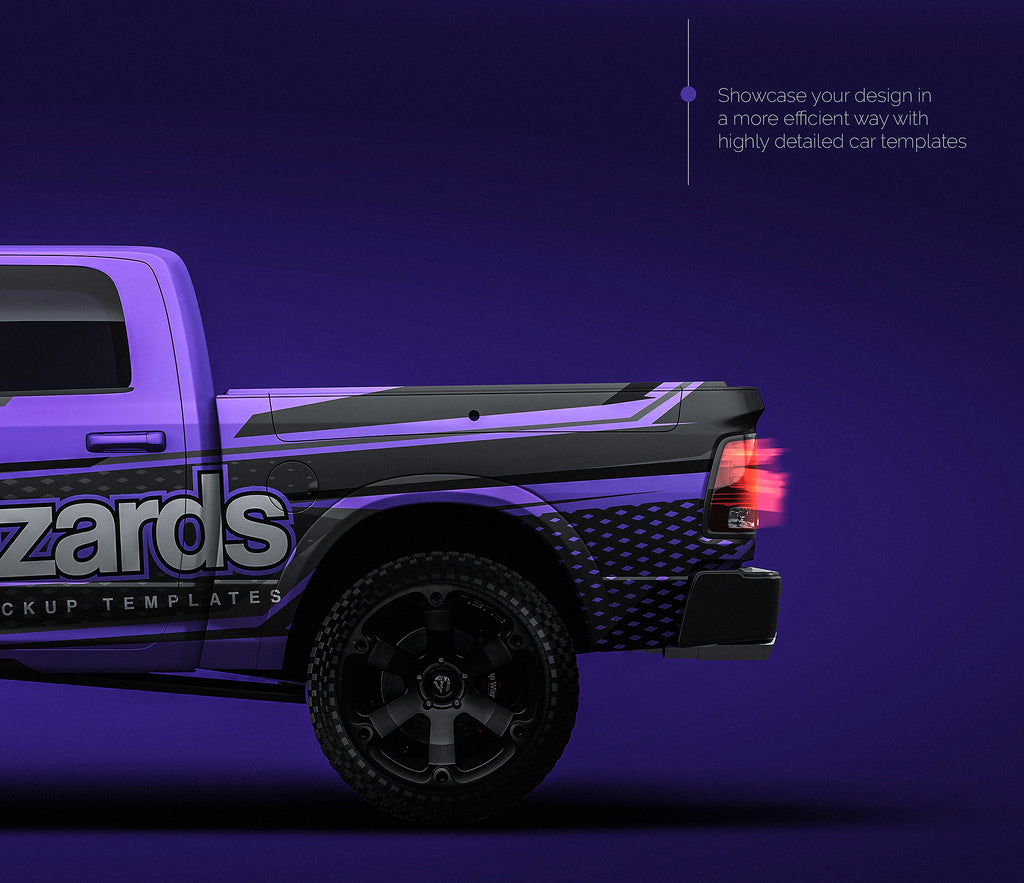 Dodge RAM 1500 Rebel 2015 glossy finish - all sides Car Mockup Templat ...