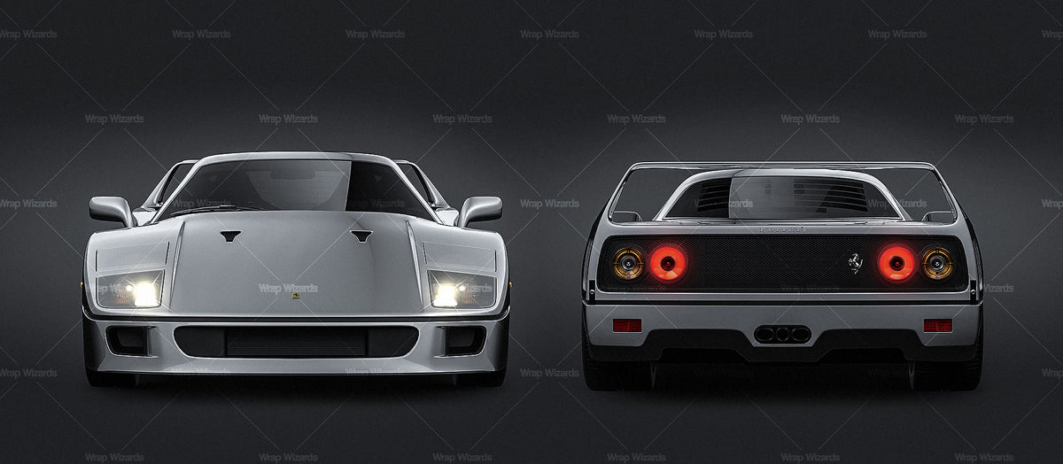 Ferrari F40 glossy finish - all sides Car Mockup Template.psd – Wrap ...