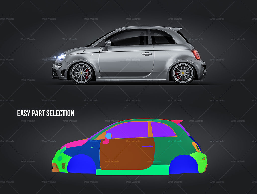 Fiat 595 Abarth Competizione 2017 glossy finish - all sides Car Mockup ...