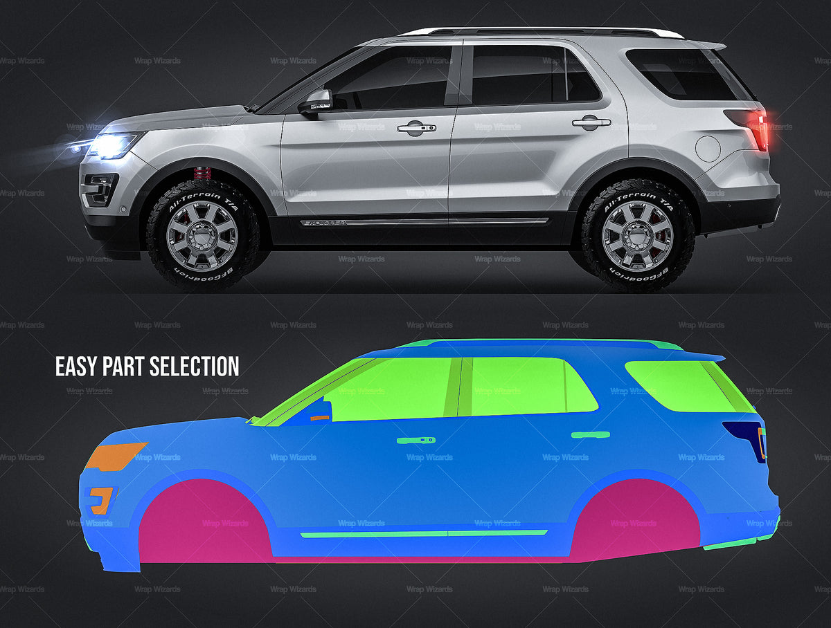 Ford Explorer 2016 glossy finish - all sides Car Mockup Template.psd ...
