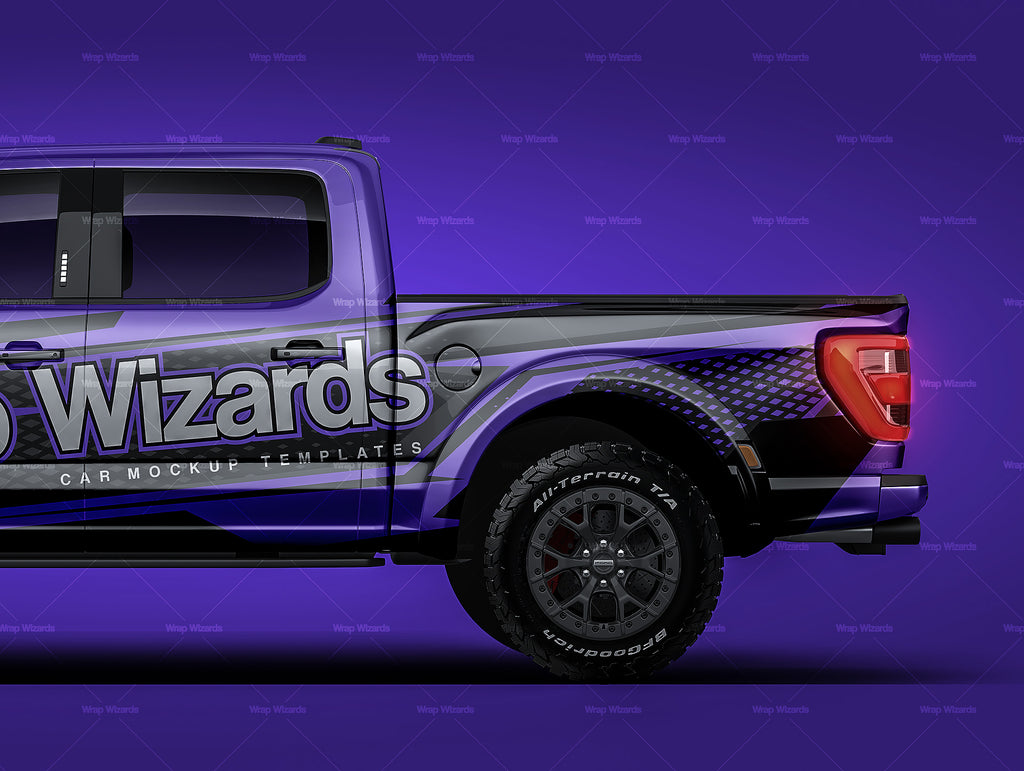 Ford F150 Raptor 2021 glossy finish - all sides Car Mockup Template.ps ...