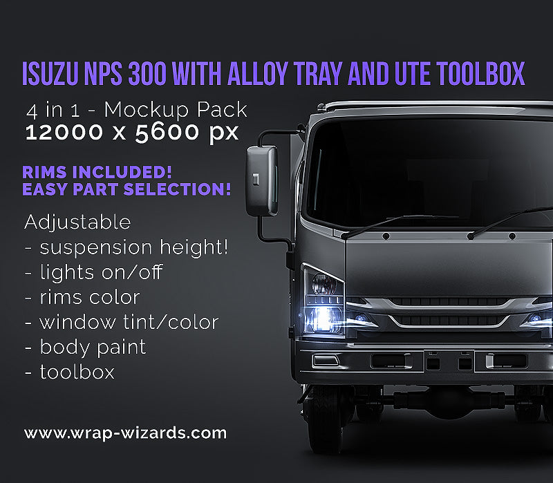 Isuzu NPS 300 truck with alloy tray and toolboxes glossy finish - all ...