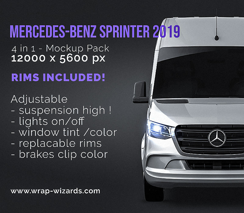Mercedes-Benz Sprinter High Roof L2H3 2019 glossy finish - all sides C ...