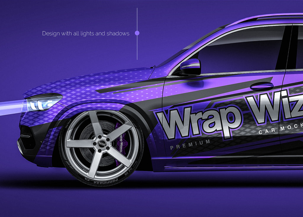 Mercedes-Benz GLE 2020 glossy finish - all sides Car Mockup Template.p ...