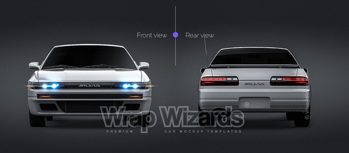 Nissan Silvia K S13 glossy finish - all sides Car Mockup Template.psd ...