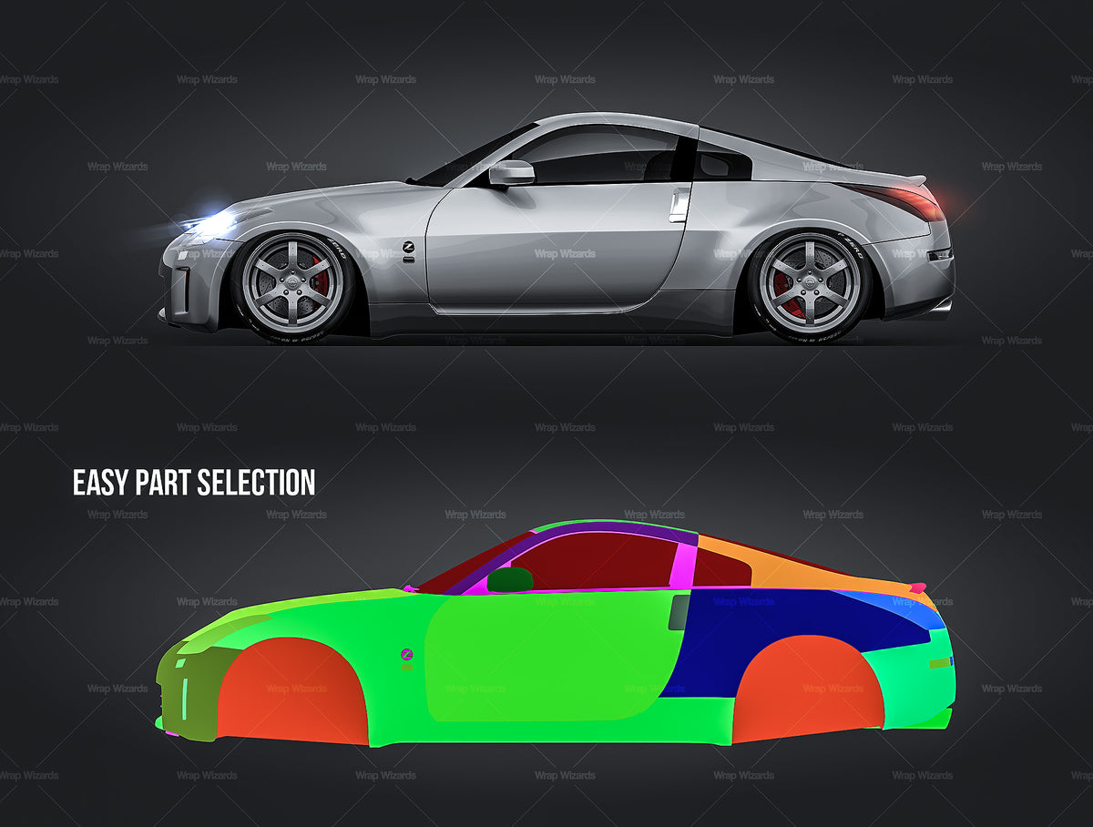 Nissan 350Z Z33 2007 glossy finish - all sides Car Mockup Template.psd ...