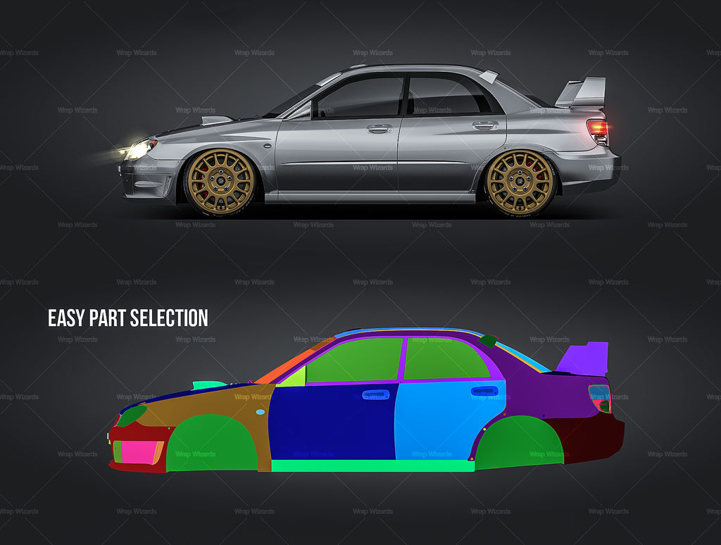 Subaru Impreza STi WRX Gen2 2006 Hawk Eye glossy finish - all sides Ca ...