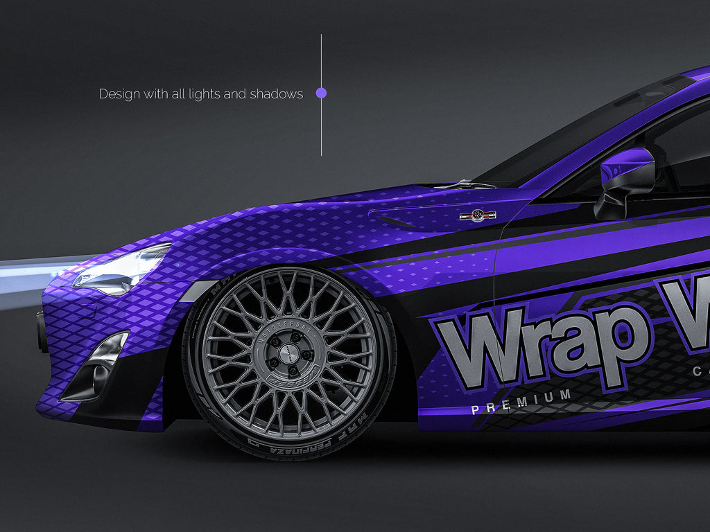 Toyota GT86 glossy finish - all sides Car Mockup Template.psd – Wrap ...