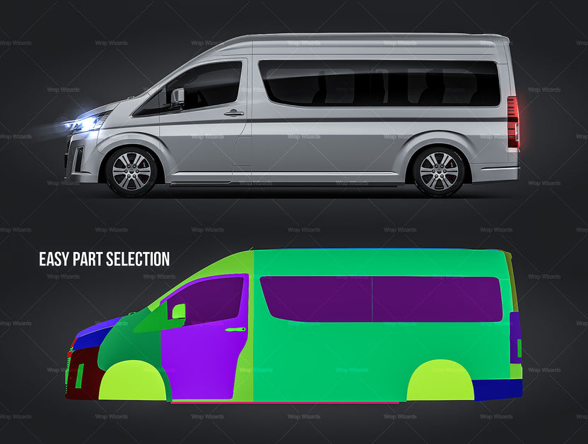 Toyota HiAce Commuter Bus passenger van SLWB - Van Mockup – Wrap ...