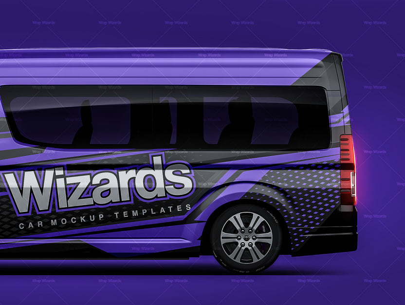 Toyota HiAce Commuter Bus passenger van SLWB - Van Mockup – Wrap ...