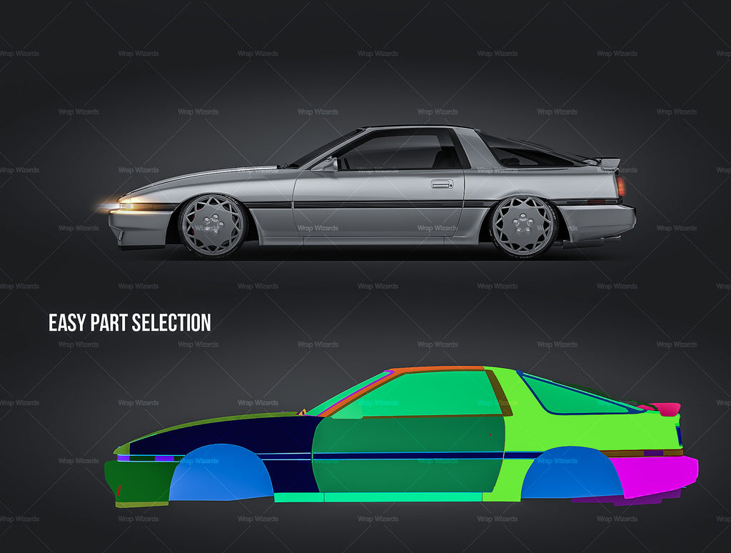 Toyota Supra 1993 glossy finish - all sides Car Mockup Template.psd ...
