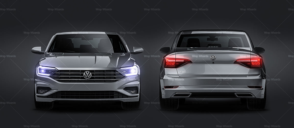 Volkswagen Jetta 2019 glossy finish - all sides Car Mockup Template.ps ...