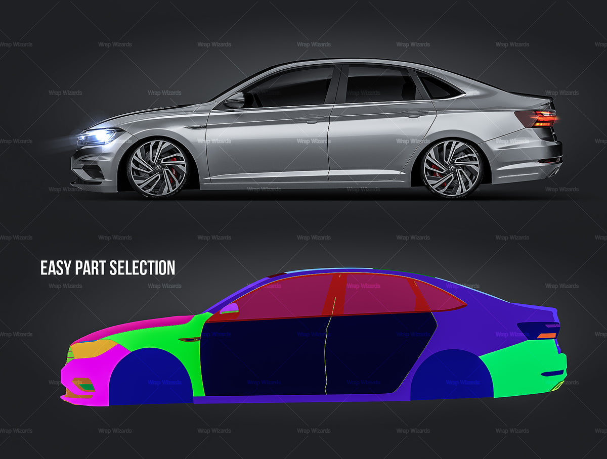 Volkswagen Jetta 2019 glossy finish - all sides Car Mockup Template.ps ...