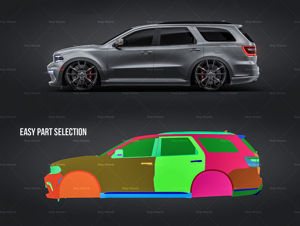 Dodge Durango 2022 satin matt finish - all sides Car Mockup Template.p ...