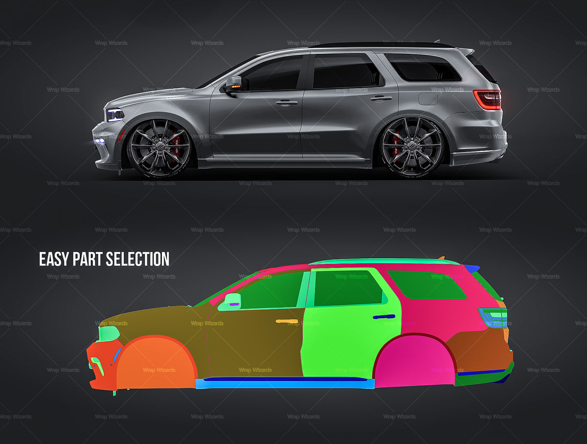 Dodge Durango 2022 satin matt finish - all sides Car Mockup Template.p ...