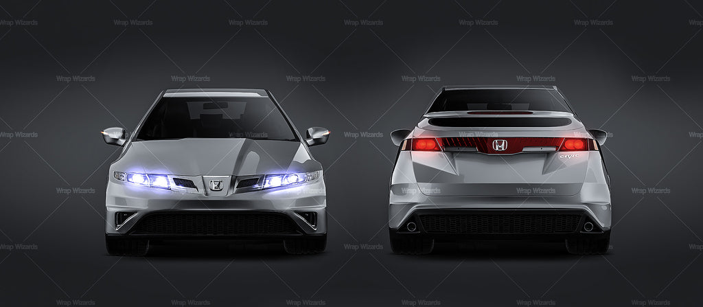 Honda Civic FK3 TypeR glossy finish - all sides Car Mockup Template.ps ...