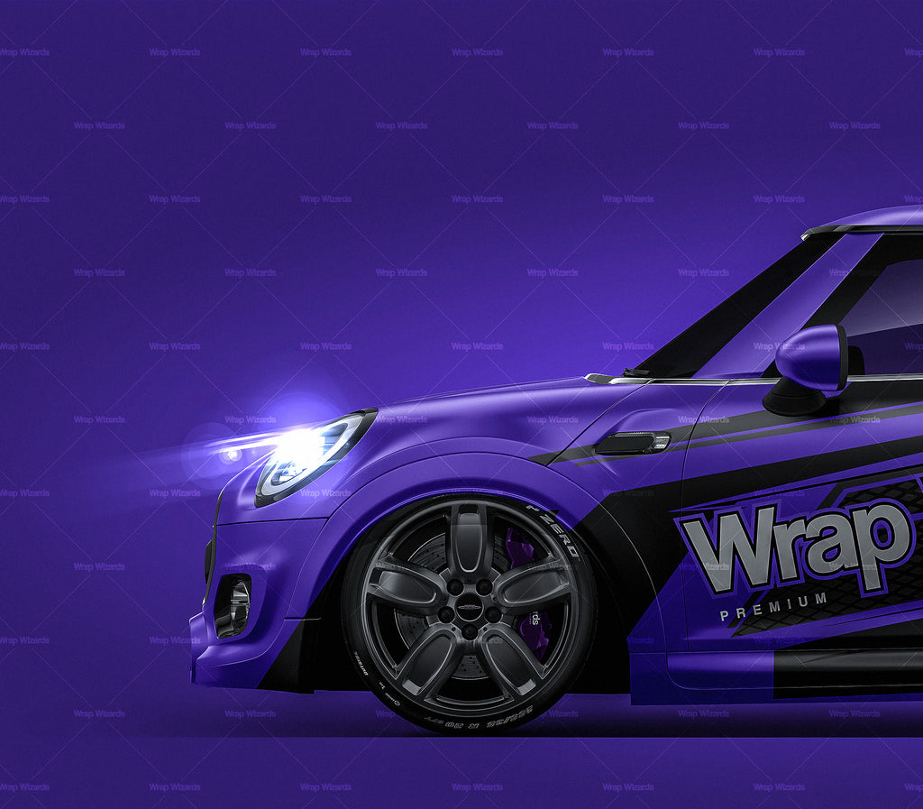 Mini Cooper S R56 2019 satin matt finish - all sides Car Mockup Templa ...