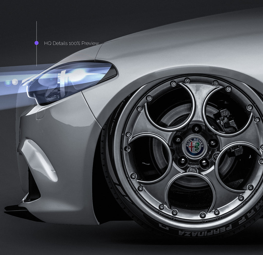 Alfa Romeo Giulia glossy finish - all sides Car Mockup Template.psd ...