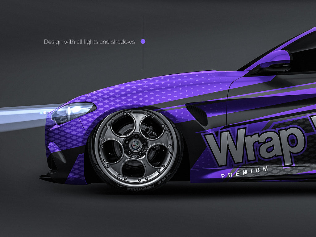 Alfa Romeo Giulia glossy finish - all sides Car Mockup Template.psd ...