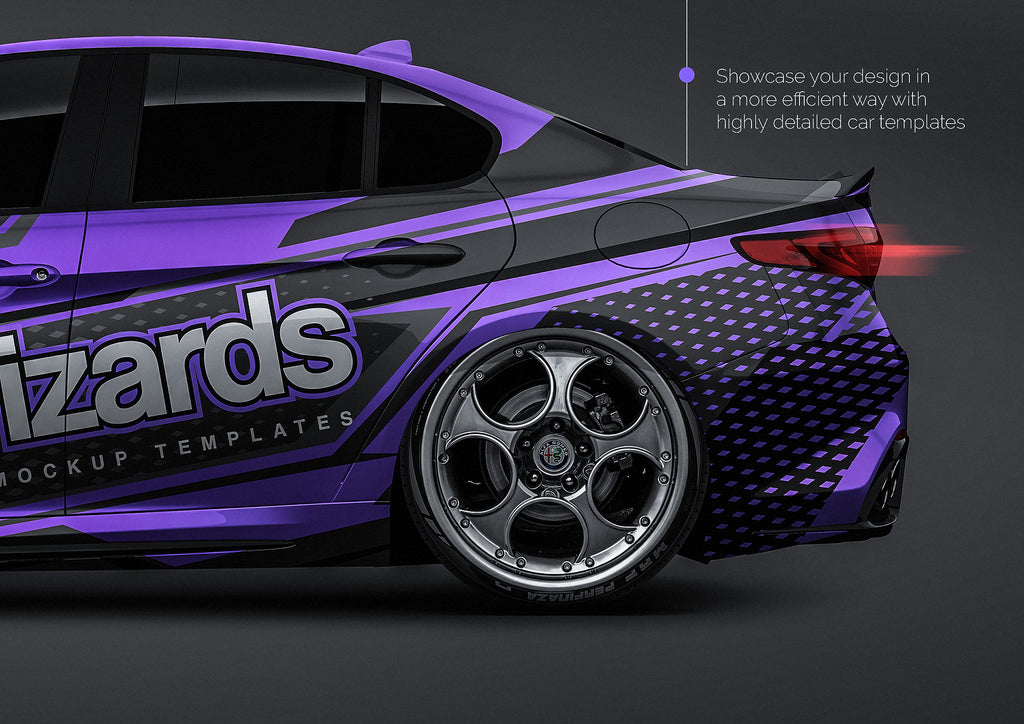 Alfa Romeo Giulia glossy finish - all sides Car Mockup Template.psd ...