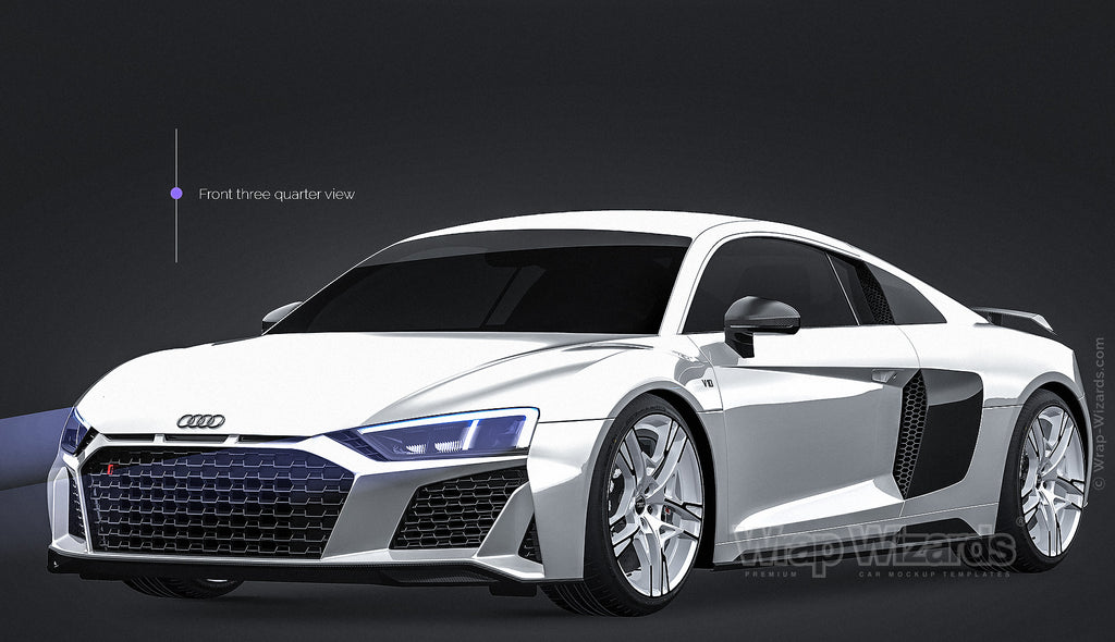 Audi R8 2019 glossy finish - all sides Mockup Template.psd – Wrap ...