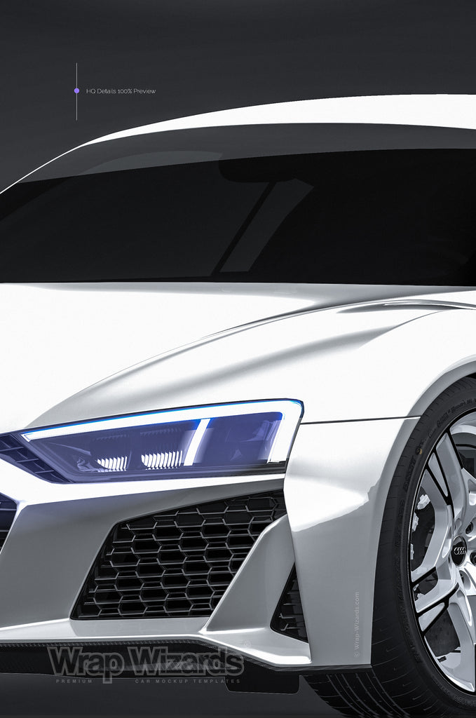 Audi R8 2019 glossy finish - all sides Mockup Template.psd – Wrap ...